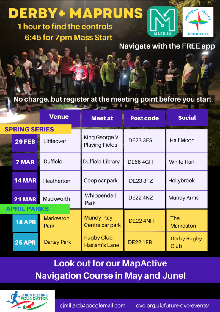 Spring 24 Derby+ MapRun series | Derwent Valley Orienteers