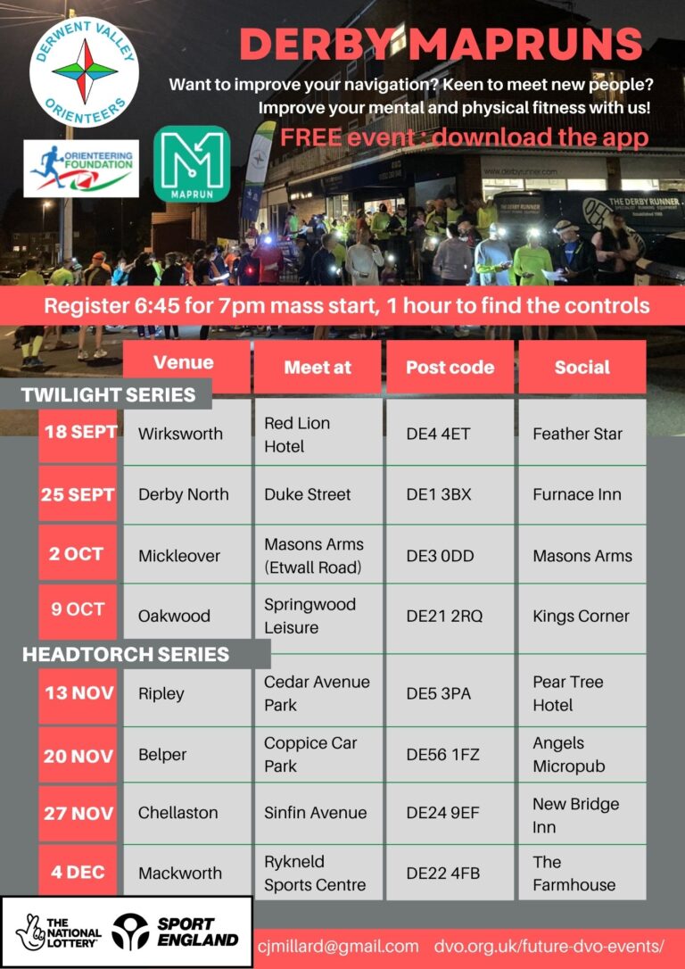 Autumn MapRuns 2025 | Derwent Valley Orienteers